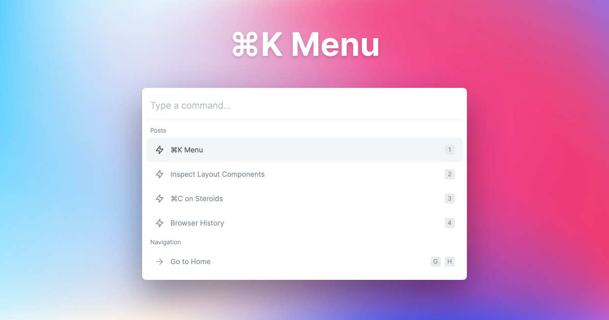⌘K Menu — uiwtf